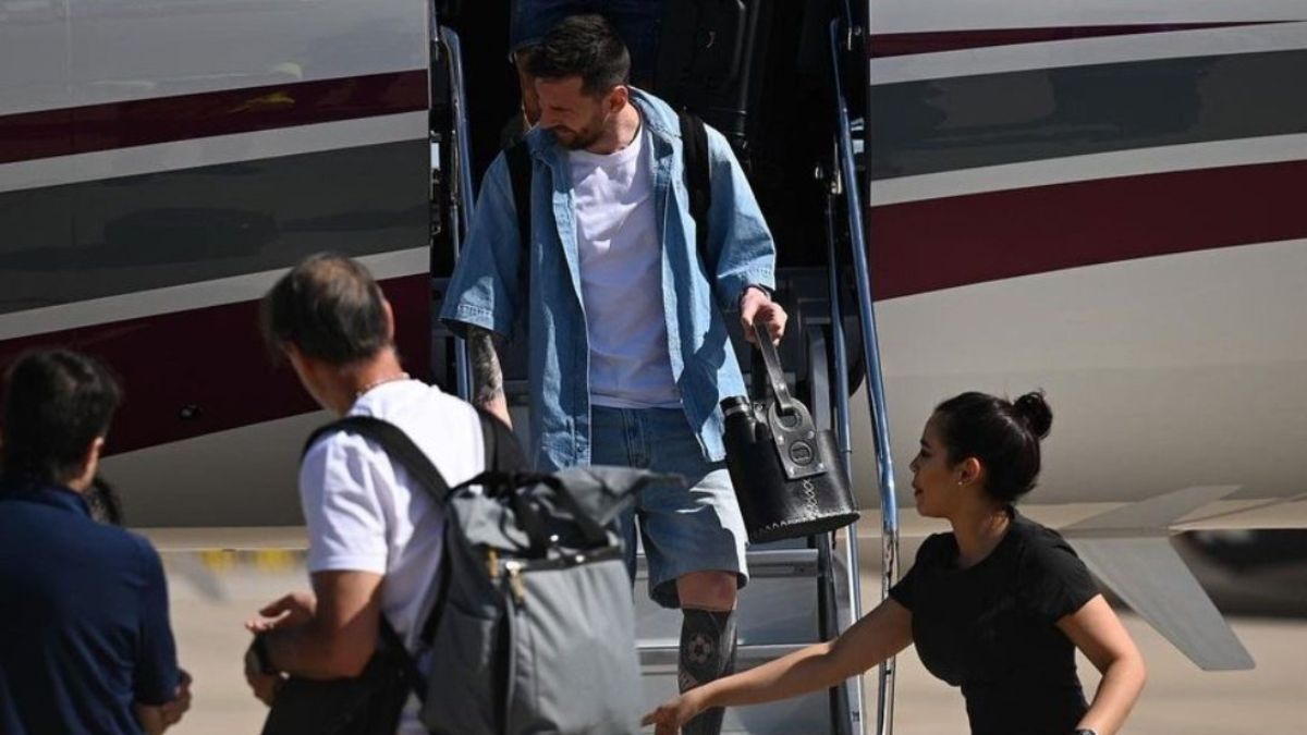 Hundreds of fans flock to catch glimpse of Lionel Messi ahead of ...