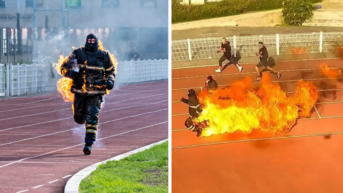 Video | ‘Human torch’: French man runs record-breaking distance on fire ...