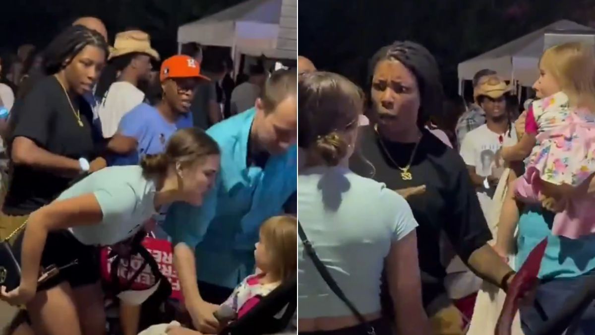 Netizens react to Harris supporter screaming at little girl at Houston ...