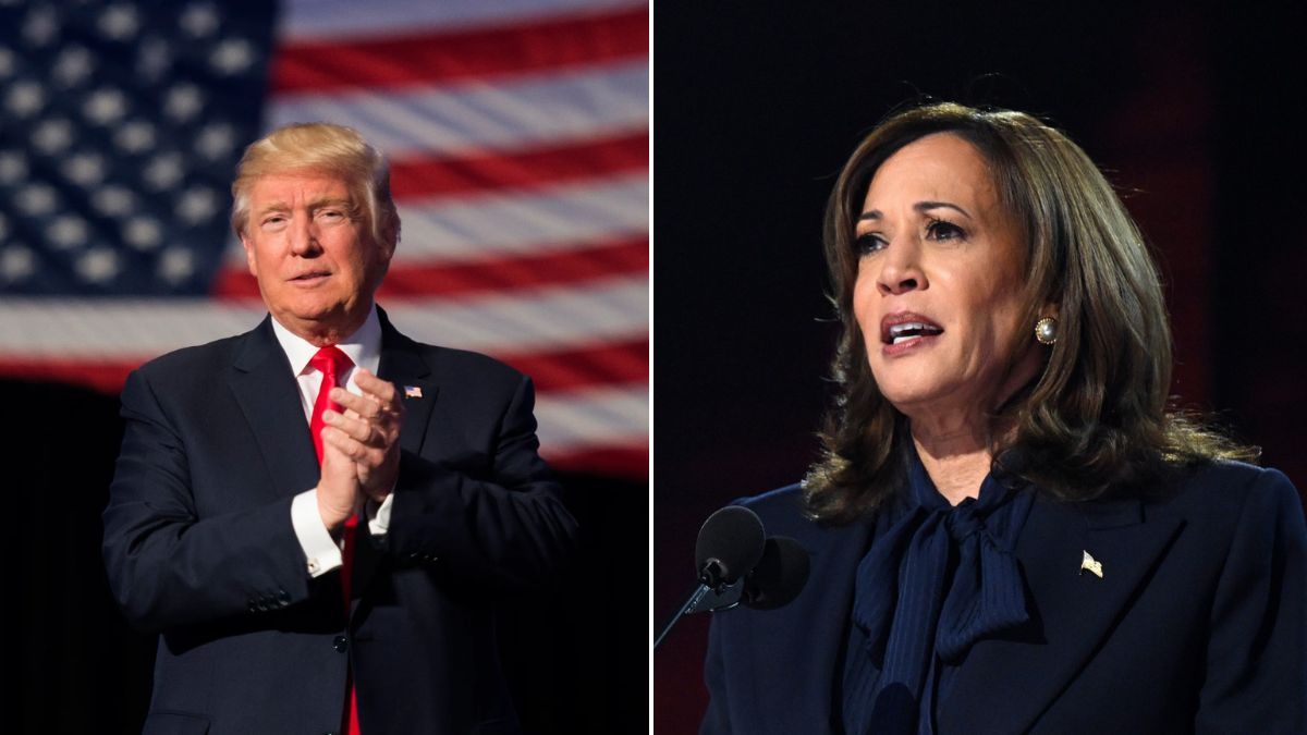 US election: Opinion poll shows Harris holds narrow lead over Trump ...