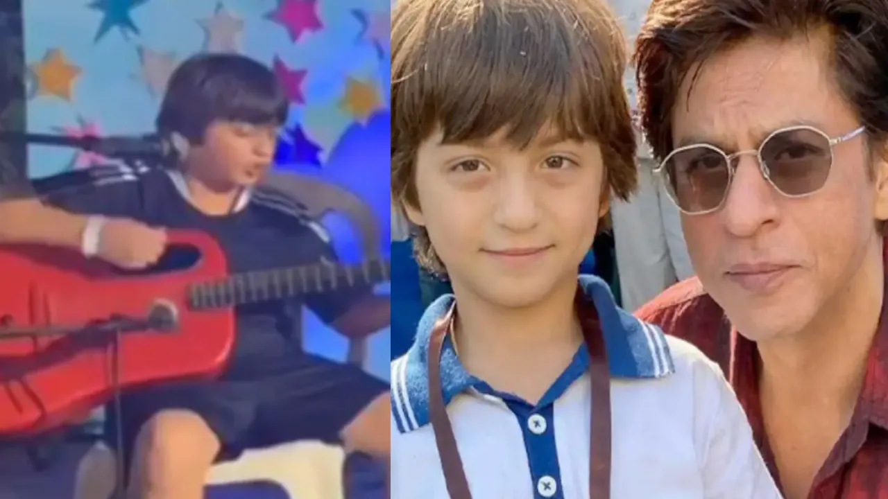 He's all grown up! Shah Rukh Khan's son AbRam sings Die With A Smile on guitar