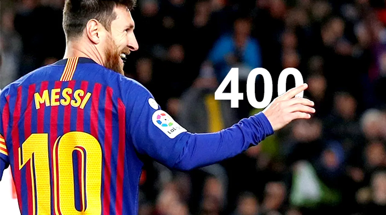 Lionel Messi becomes first player to score 400 goals in La Liga