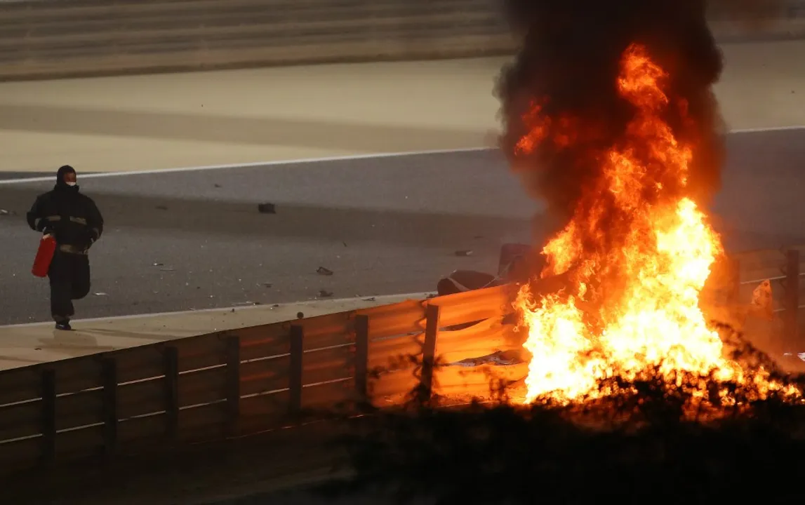 Romain Grosjean's fireball crash: Haas' fiery F1 accident in pictures