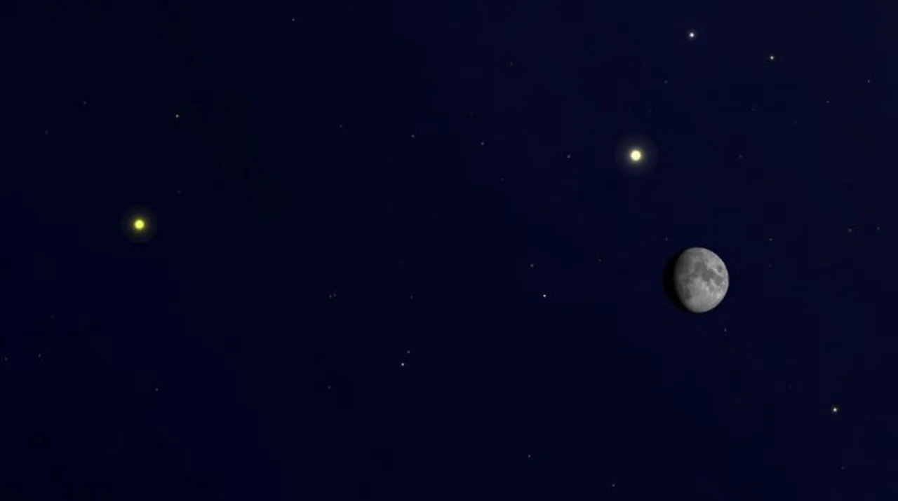'Great conjunction': Saturn, Jupiter and the Moon to form triangle in ...