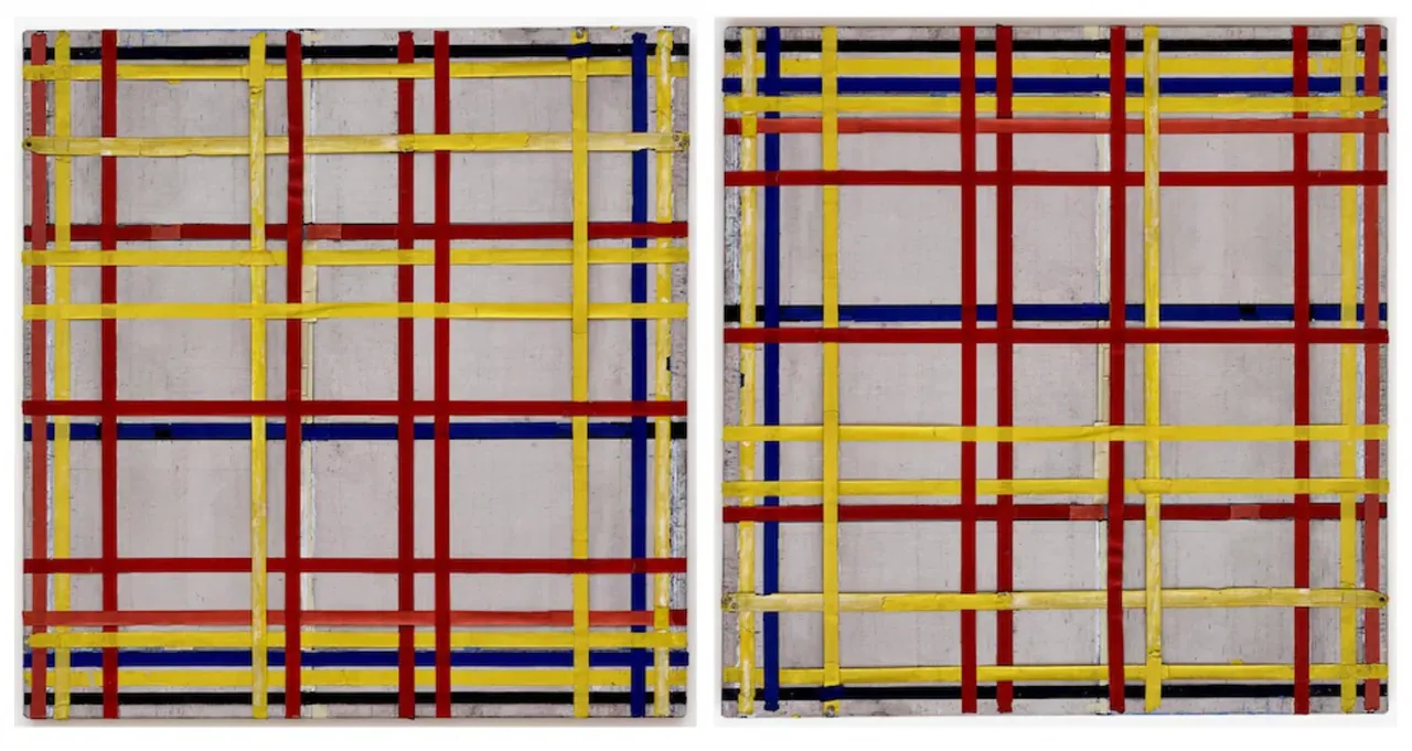 Painting by Piet Mondrian hanging upside down for 77 years