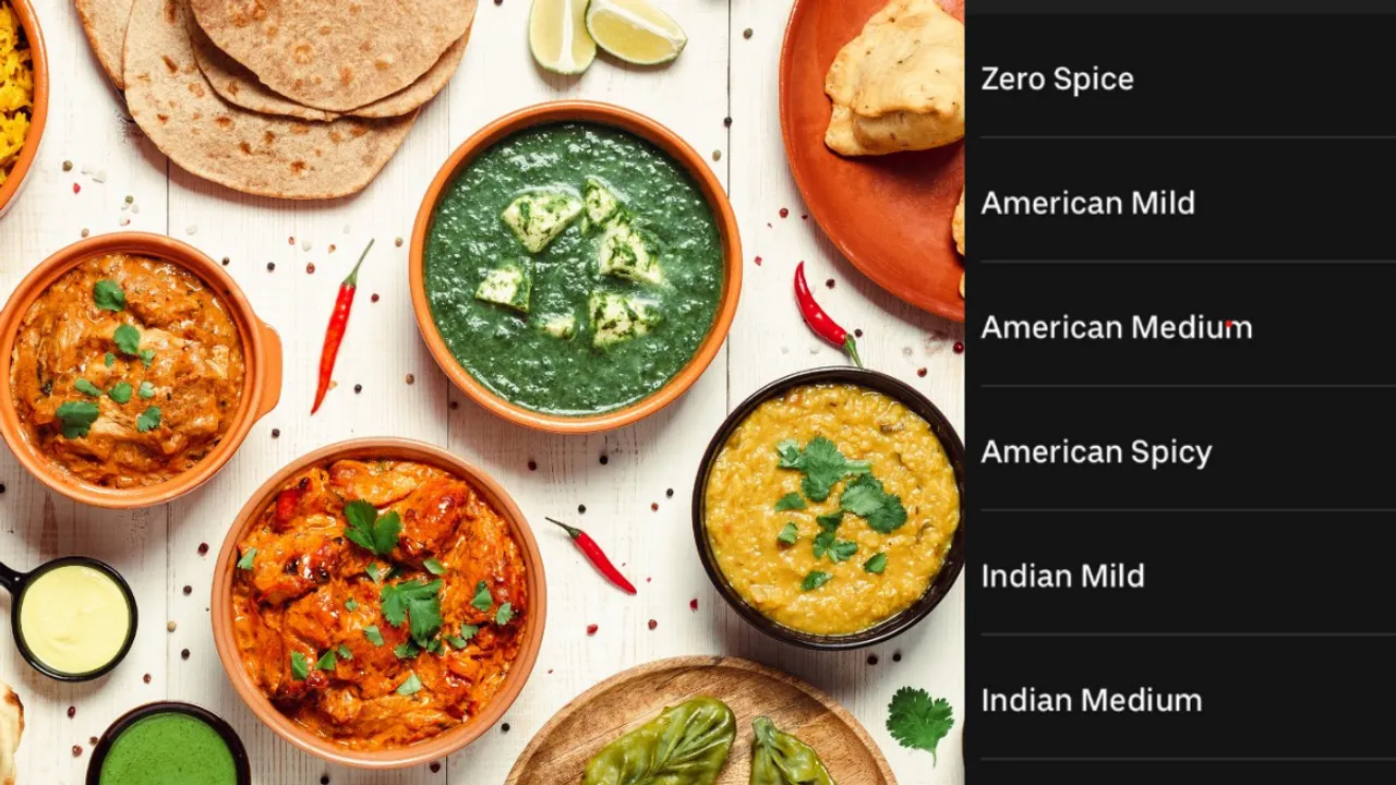 US restaurant scales spice chart from 'Zero spice' to 'India very spicy ...