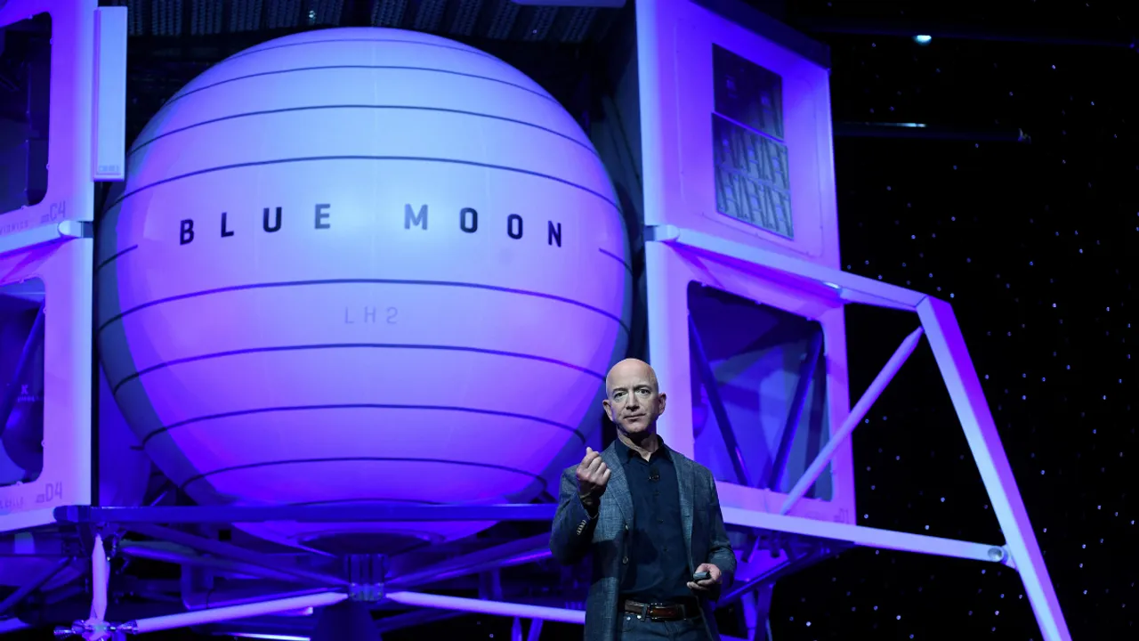 Jeff Bezos honoured as NASA taps Blue Origin to build moon lander