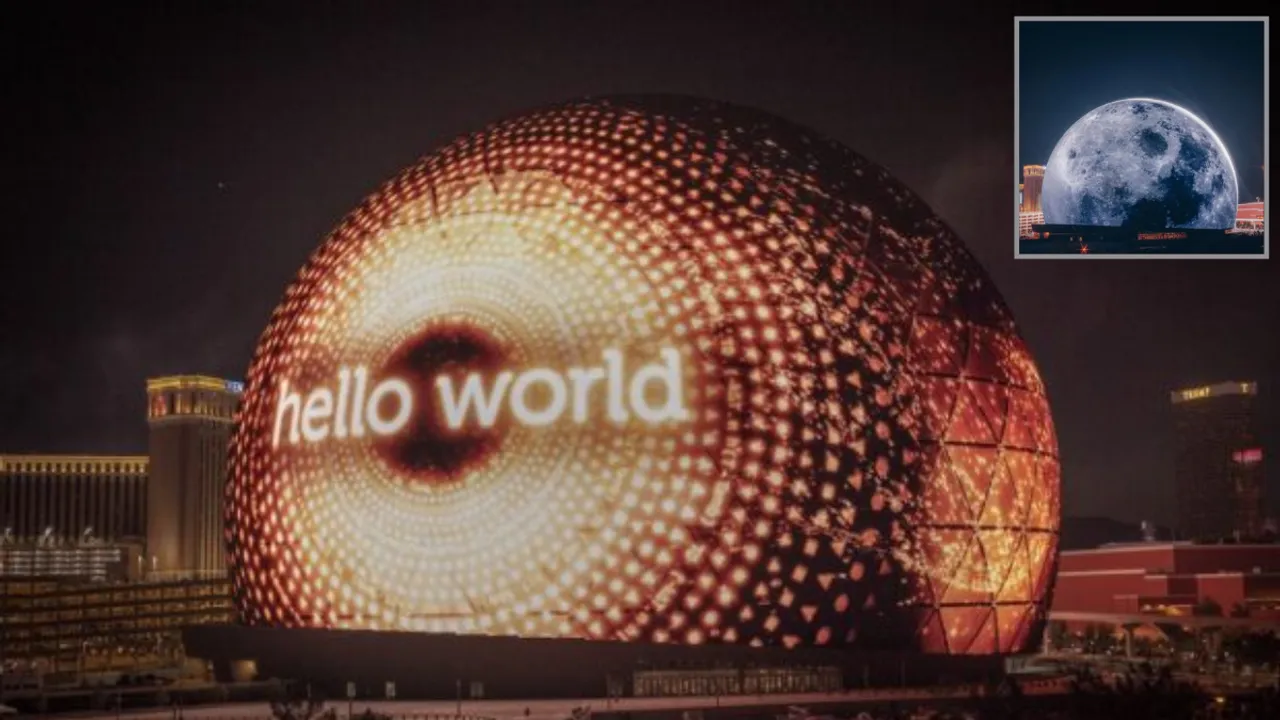 WATCH | Giant sphere with 1.2 million LEDs lights up for first time in ...