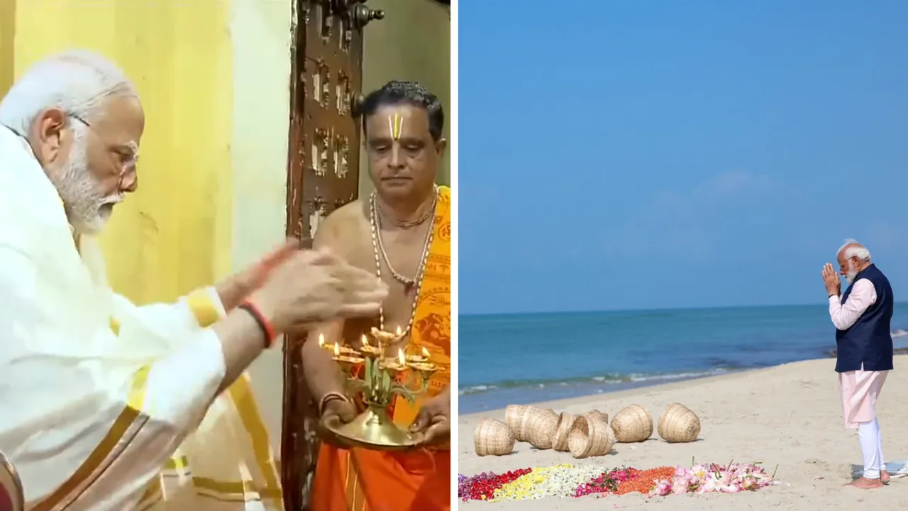 PM Modi visits Ram Setu's origin point, offers prayers at Rameshwaram ...