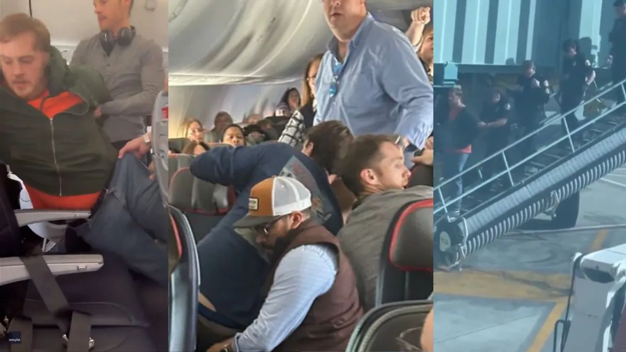 WATCH: Passenger duct-taped for attempting to open exit door on ...