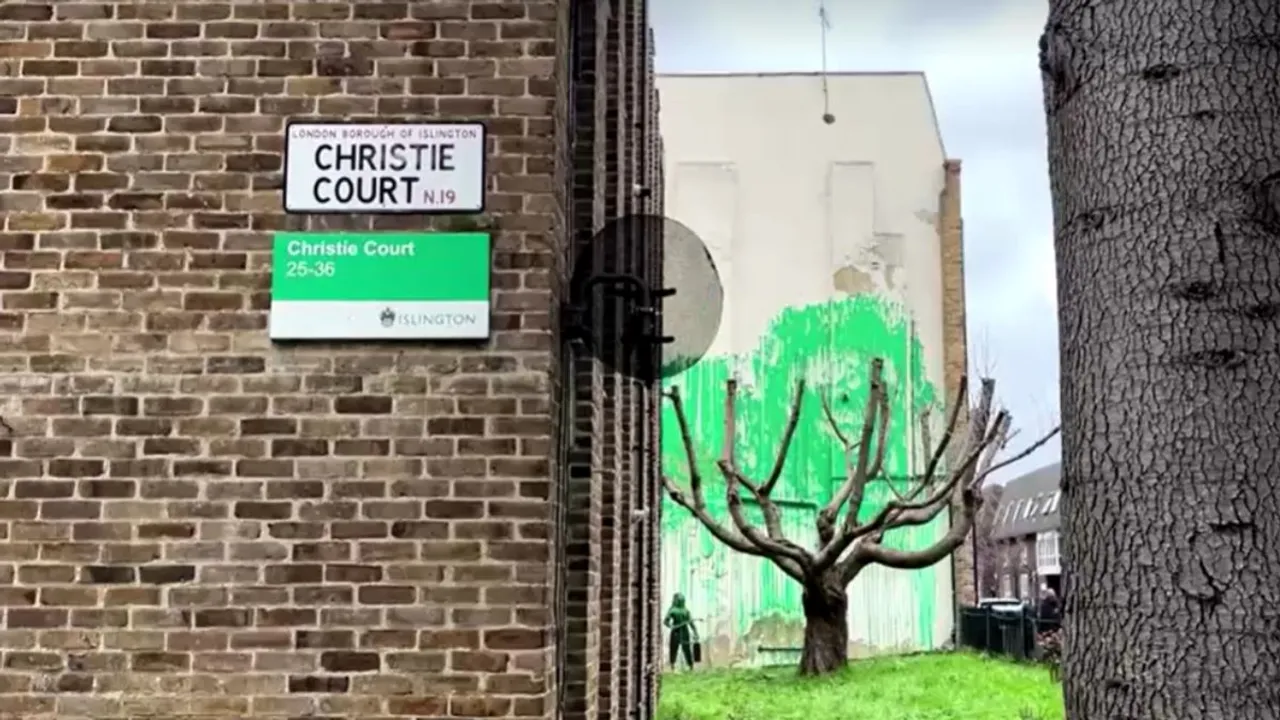 In Pics | British street artist Banksy's new mural depicting tree foliage