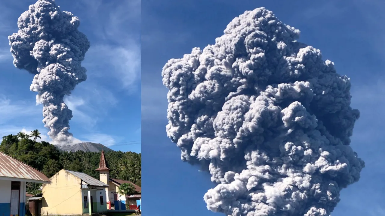 WATCH: Mount Ibu erupts once more, spewing 5 km high ash tower in Indonesia