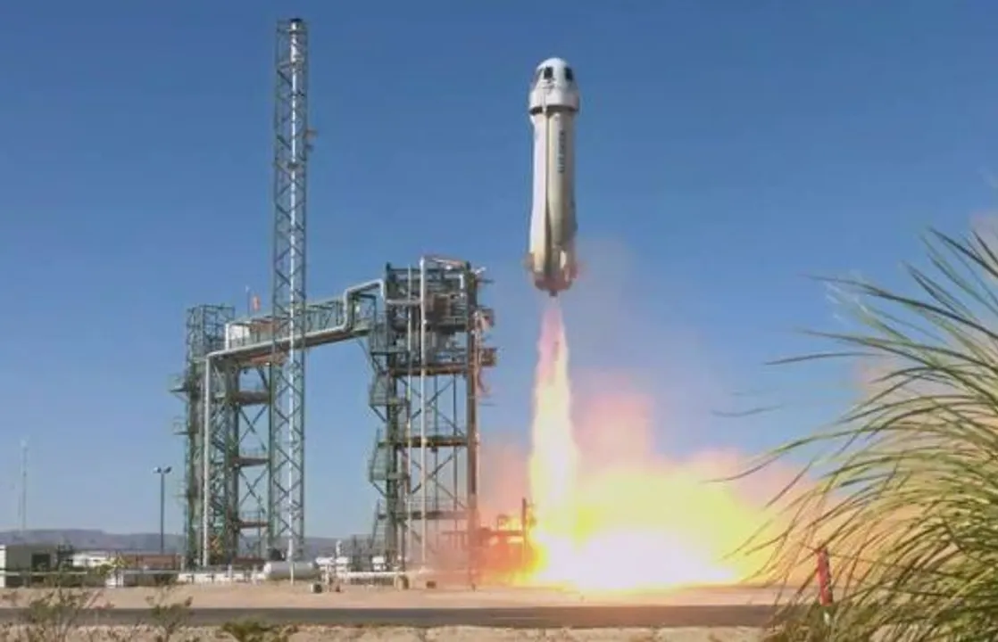 Watch: Blue Origin’s New Shepard rocket lifts off with six crew on ...