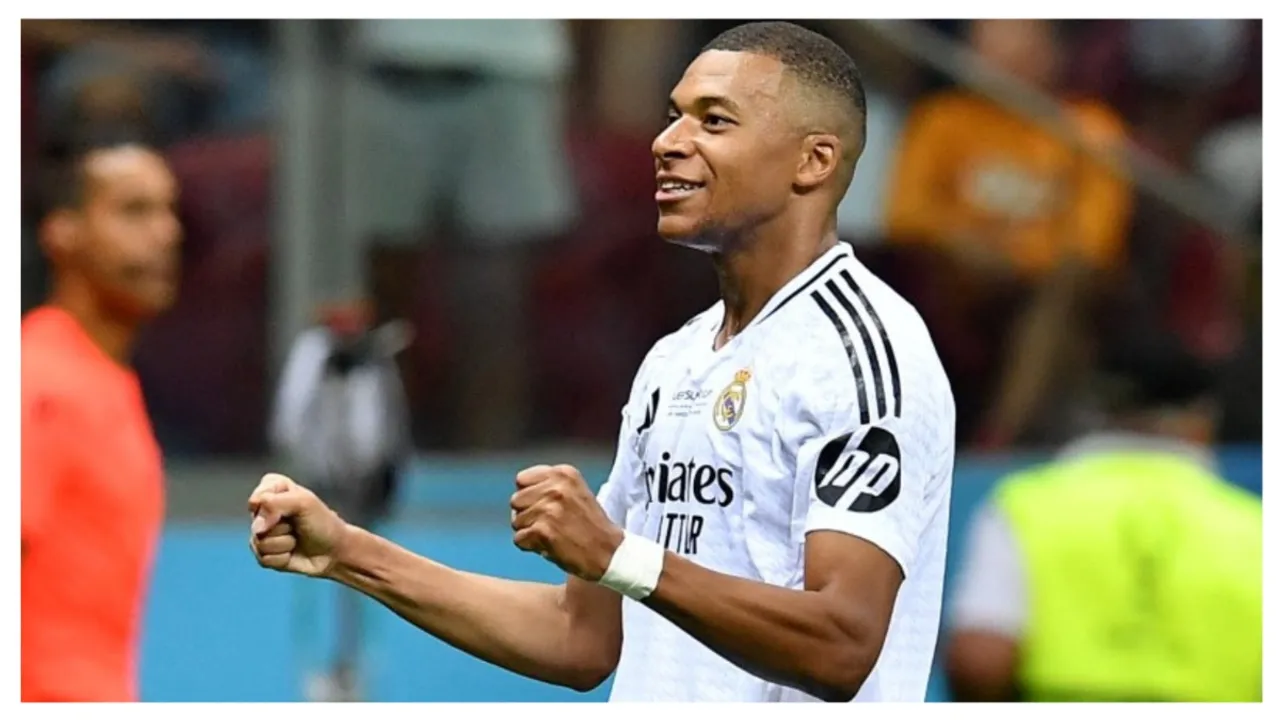 Kylian Mbappe scores on debut as Real Madrid ease past Atalanta to win European Super Cup