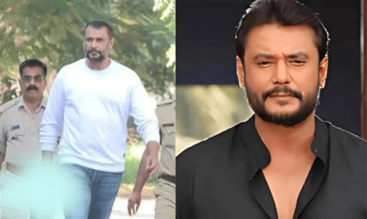 Actor Darshan shows middle finger to media from prison, netizens react | Watch