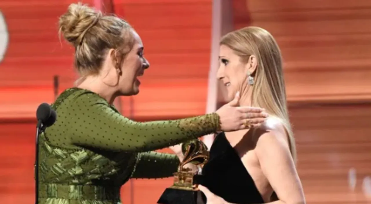 Adele gets emotional as she hugs Celine Dion: Watch