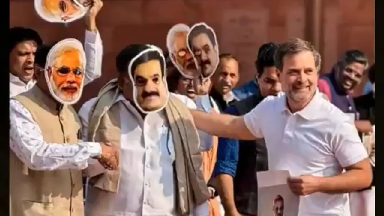 Opposition MPs protest over Adani issue, stage mock 'interview' in ...