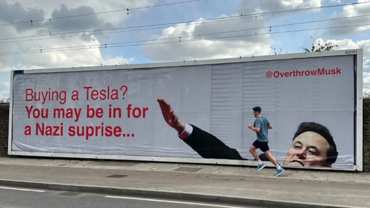 Elon Musk’s ‘Sieg Heil’ gesture sparks anti-Tesla ad campaign in London
