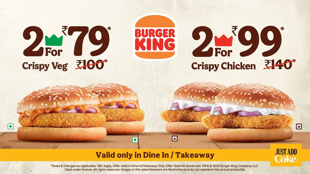 Burger King India introduces its double treat with its 2 for Rs79 and ...