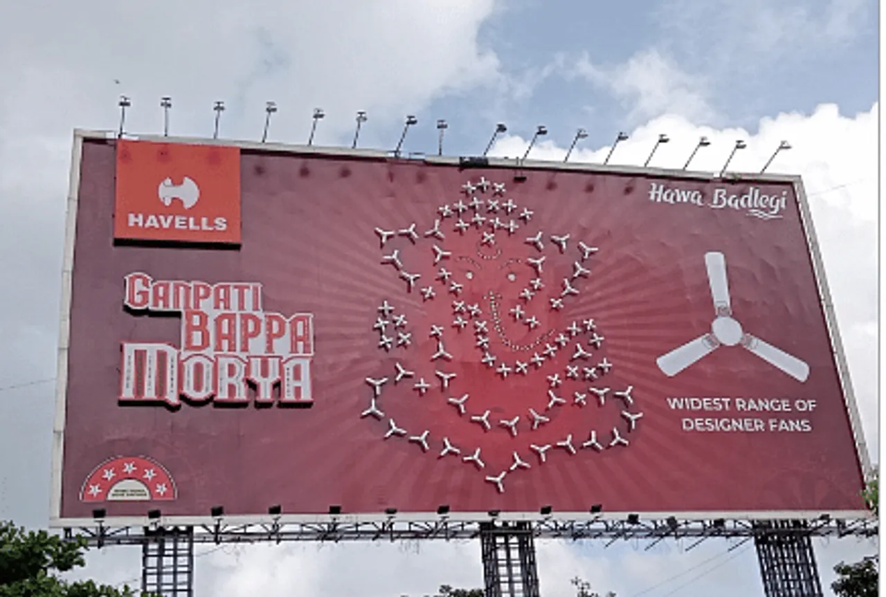 Havells India's #HavellsKeDeva campaign turns billboard into Ganesh ...