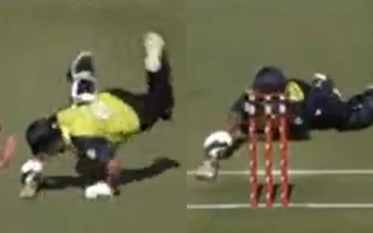 Watch: Player rolling on the ground while completing a run in European ...