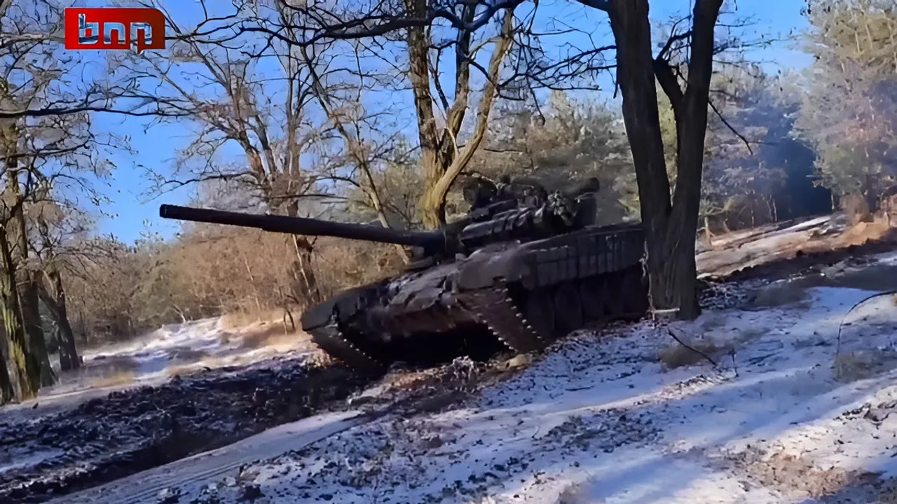 Fighters of 59th tank regiment of the 144th motorized rifle division of ...