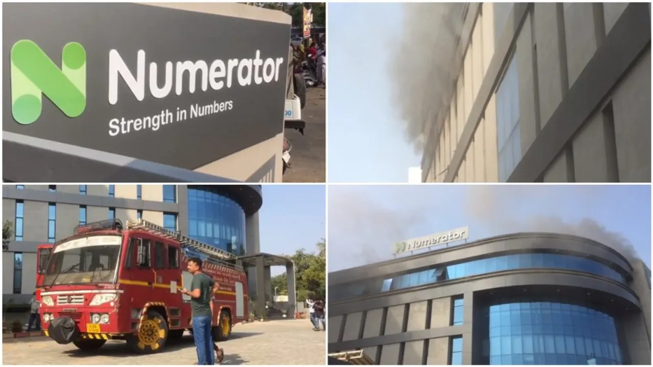 Massive fire was reported inside Numerator company office situated Vadodara