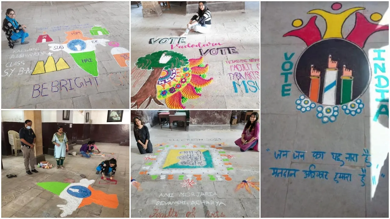 Rangoli competition for voting awareness in educational institutes of ...