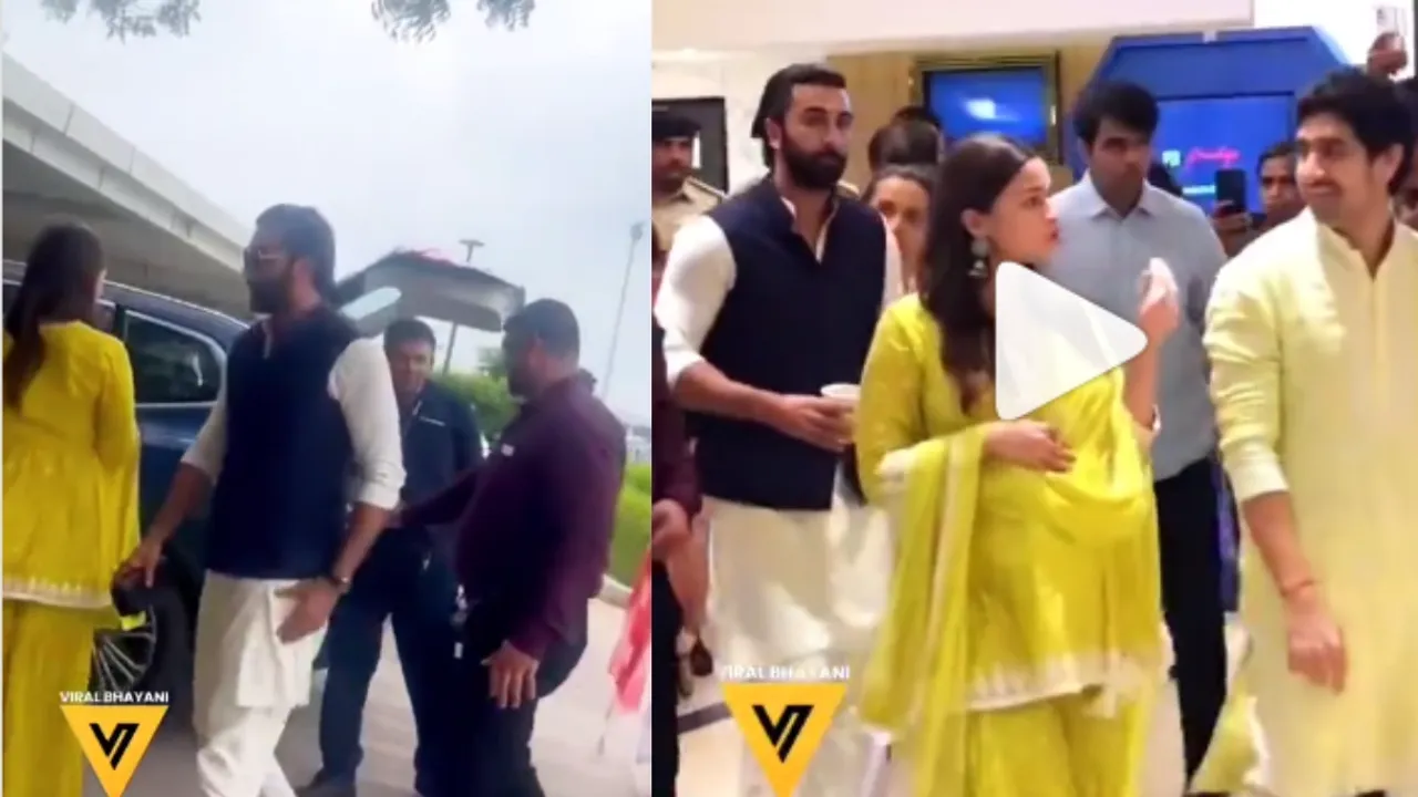 Alia and Ranbir: Couple spotted in traditional look at Ahmedabad ...