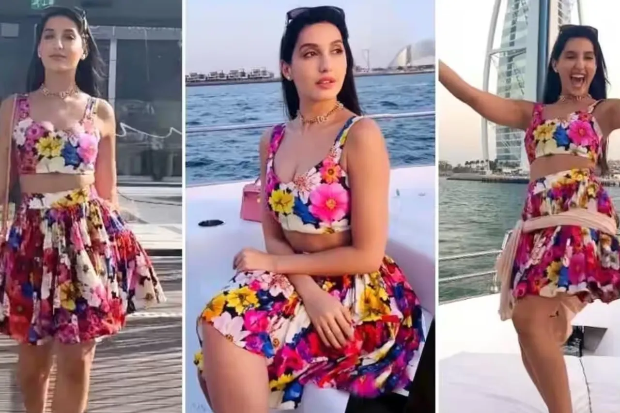 Nora Fatehi does belly dancing on yacht in floral crop top and skirt to celebrate birthday. Watch
