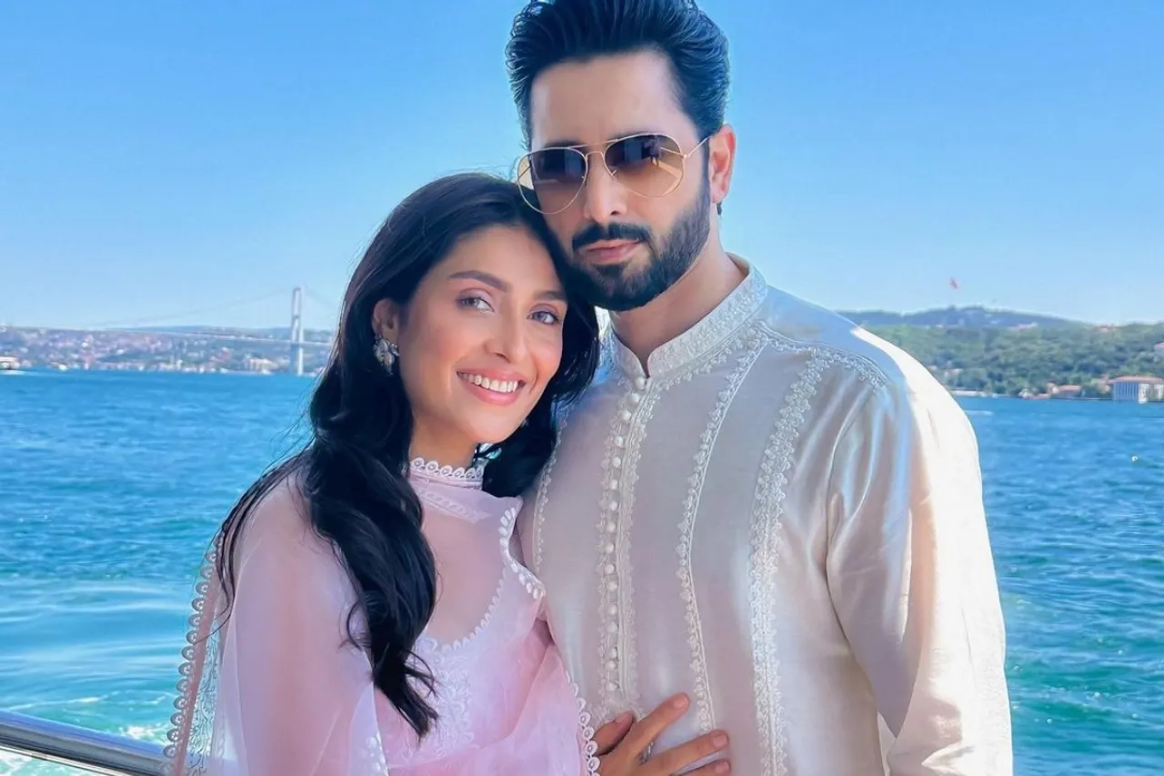 Pakistani actress Ayeza Khan shares romantic pictures with husband ...