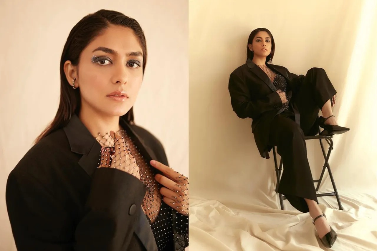 Mrunal Thakur channels her inner Diva in Miakee's rhinestone-embedded ...
