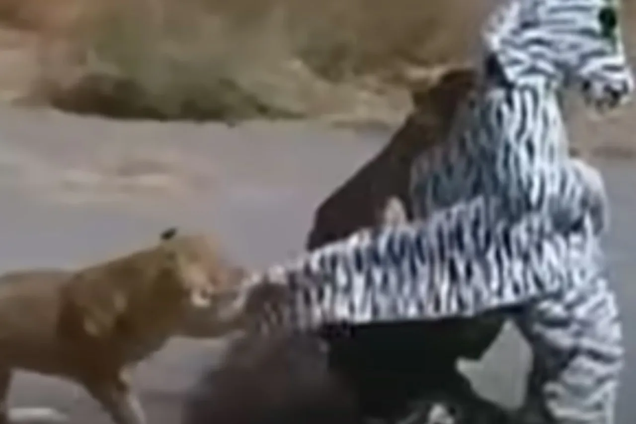 Viral Animal Video: Jungle Safari almost proves fatal! Lion attacks two ...