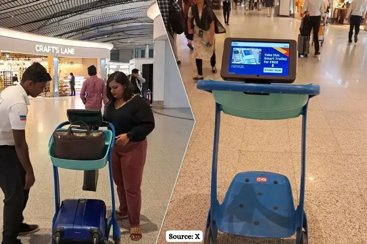 How smart trolleys at Hyderabad Airport works?