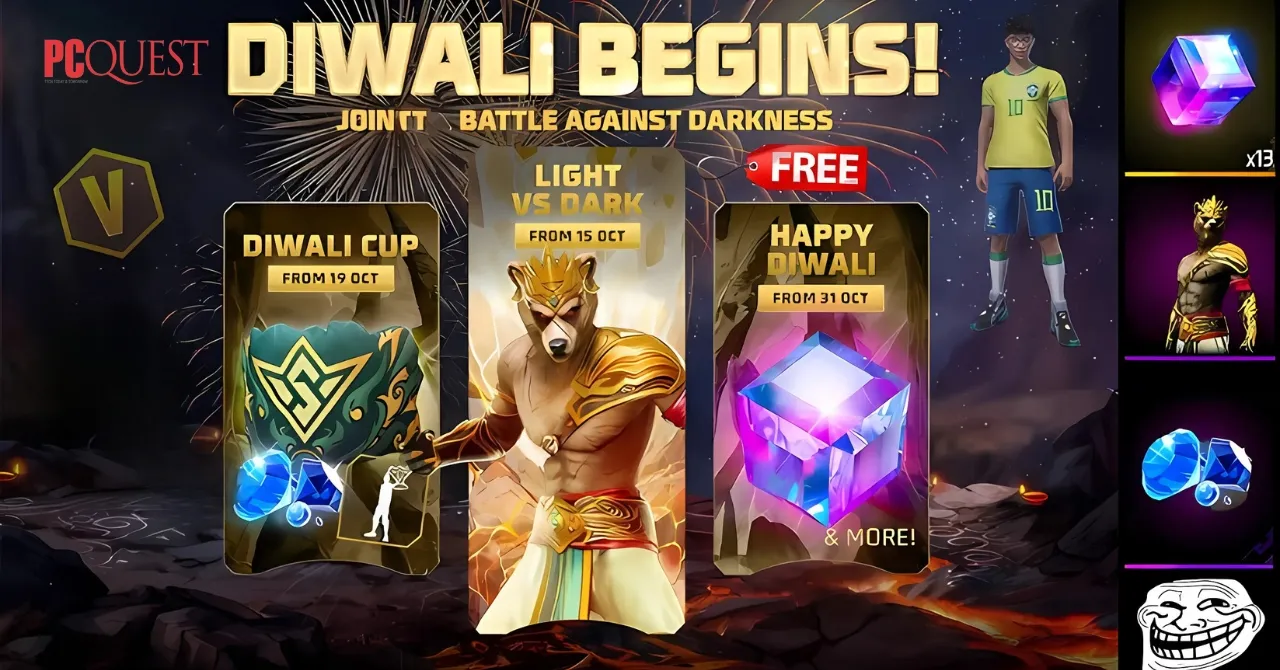 Free Fire MAX Diwali Event 2024 Light Vs Dark-Get Grizzly Born Bundle