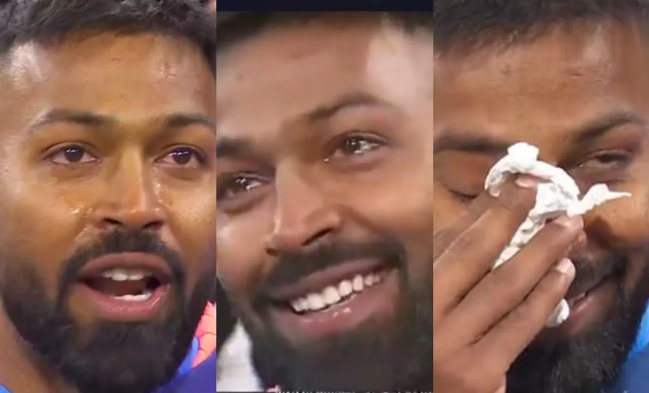 WATCH: Hardik Pandya breaks down in tears while remembering his father after win against Pakistan