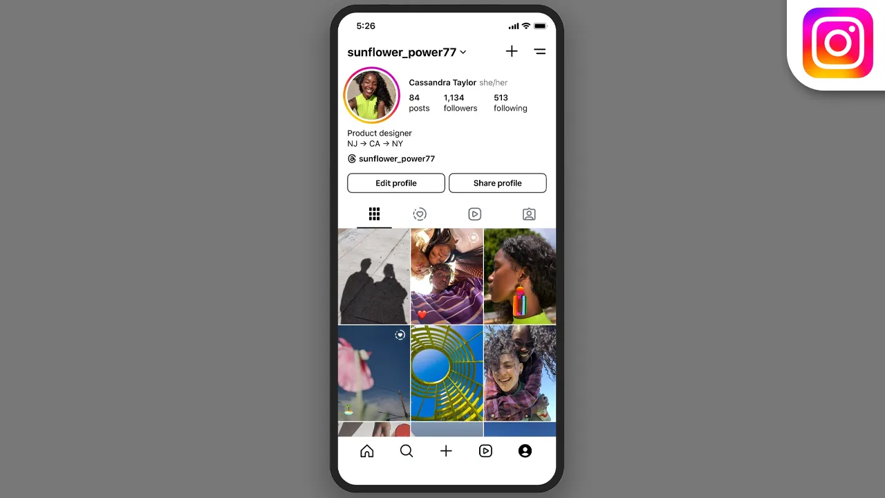 Instagram updates profile grid with vertical thumbnail display