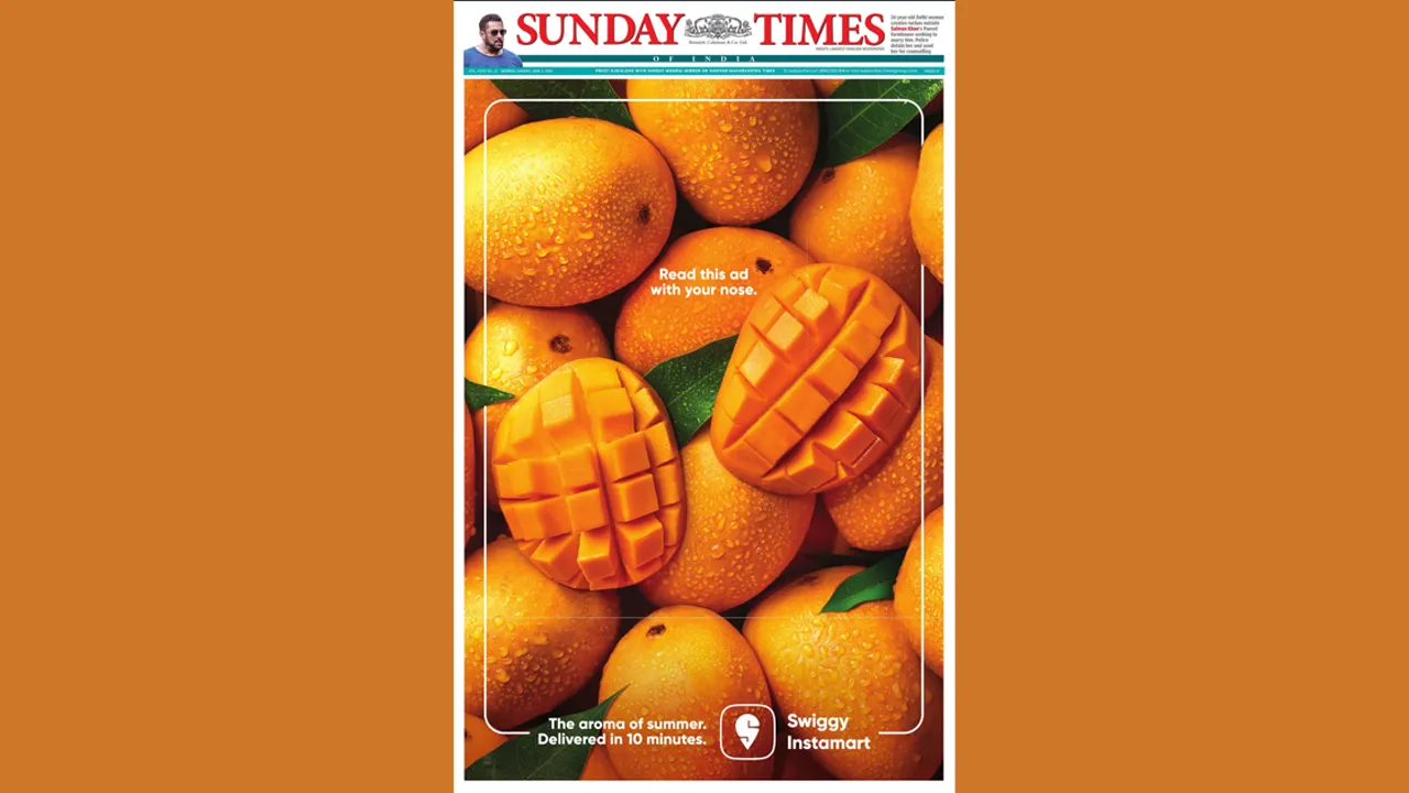 Swiggy Instamart's print ad brings mangoes to life this summer