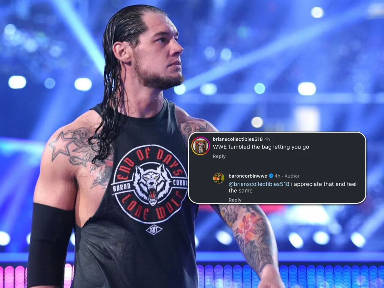 Baron Corbin reacts to fan who claimed WWE to have fumbled by releasing him
