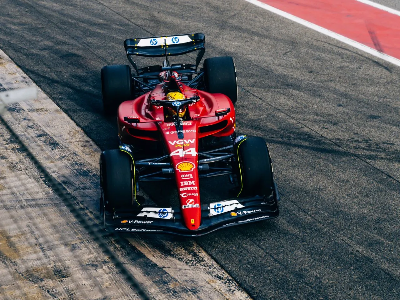 Lewis Hamilton makes first Ferrari appearance on Barcelona F1 track