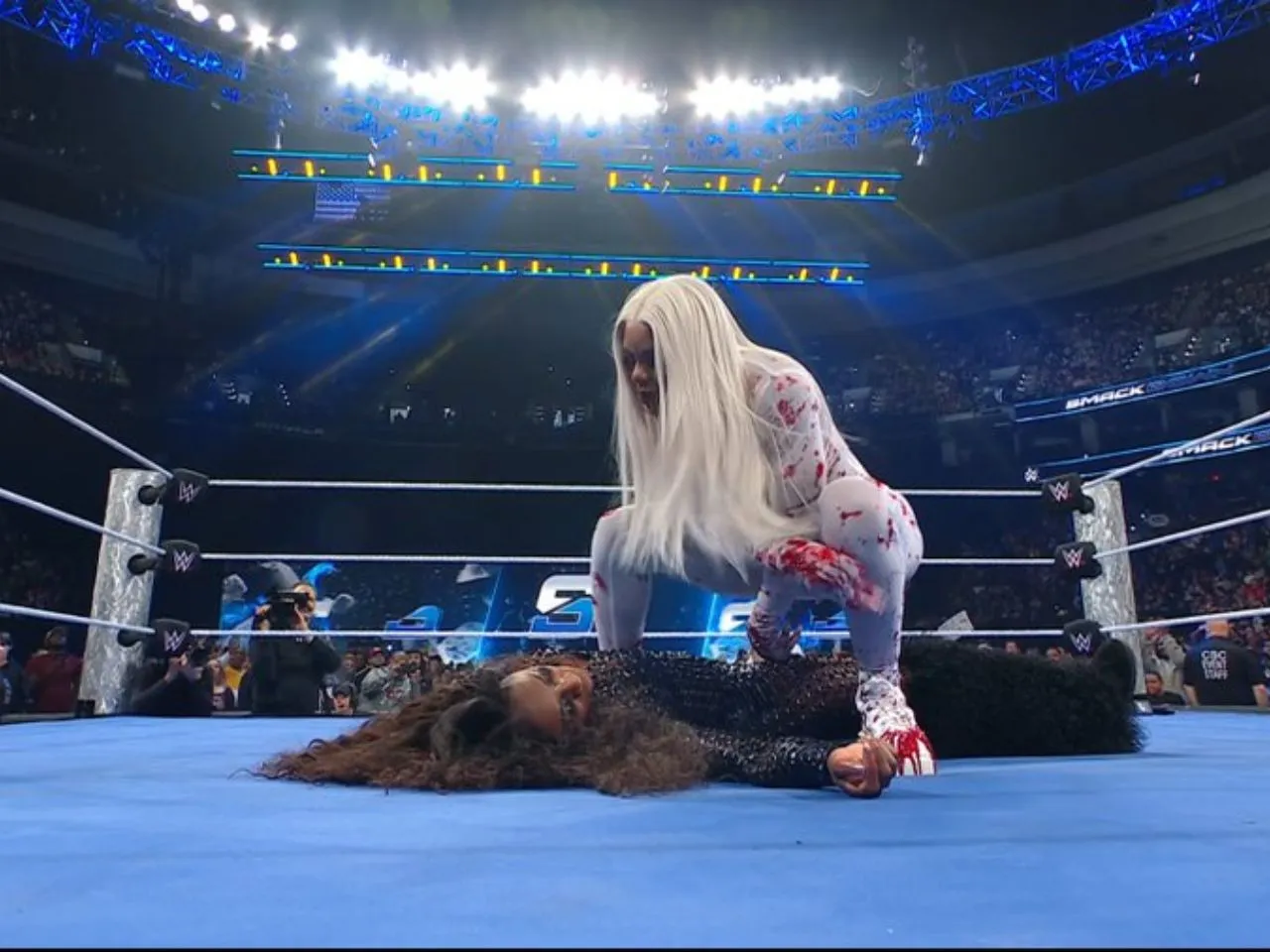 WATCH: Jade Cargill attacks Naomi on WWE SmackDown after shocking betrayal at Elimination ...