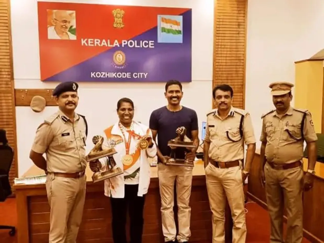 Assistant Inspector Mini Raju of Kerala won two gold medals at the ...